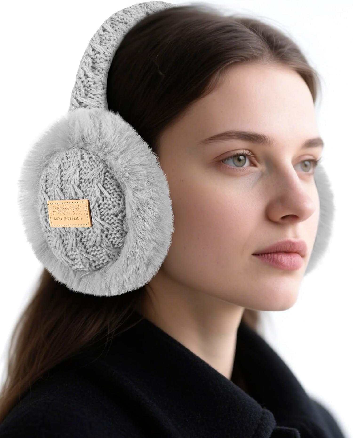 Ear Muffs for Winter Women Cold Weather, Adjustable Fluffy Folding ...