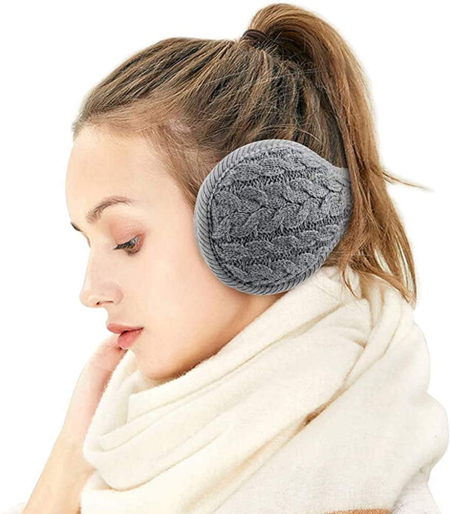 Ear Muffs for Womens/Mens - Winter Ear Warmers, Soft & Warm Knit Furry ...