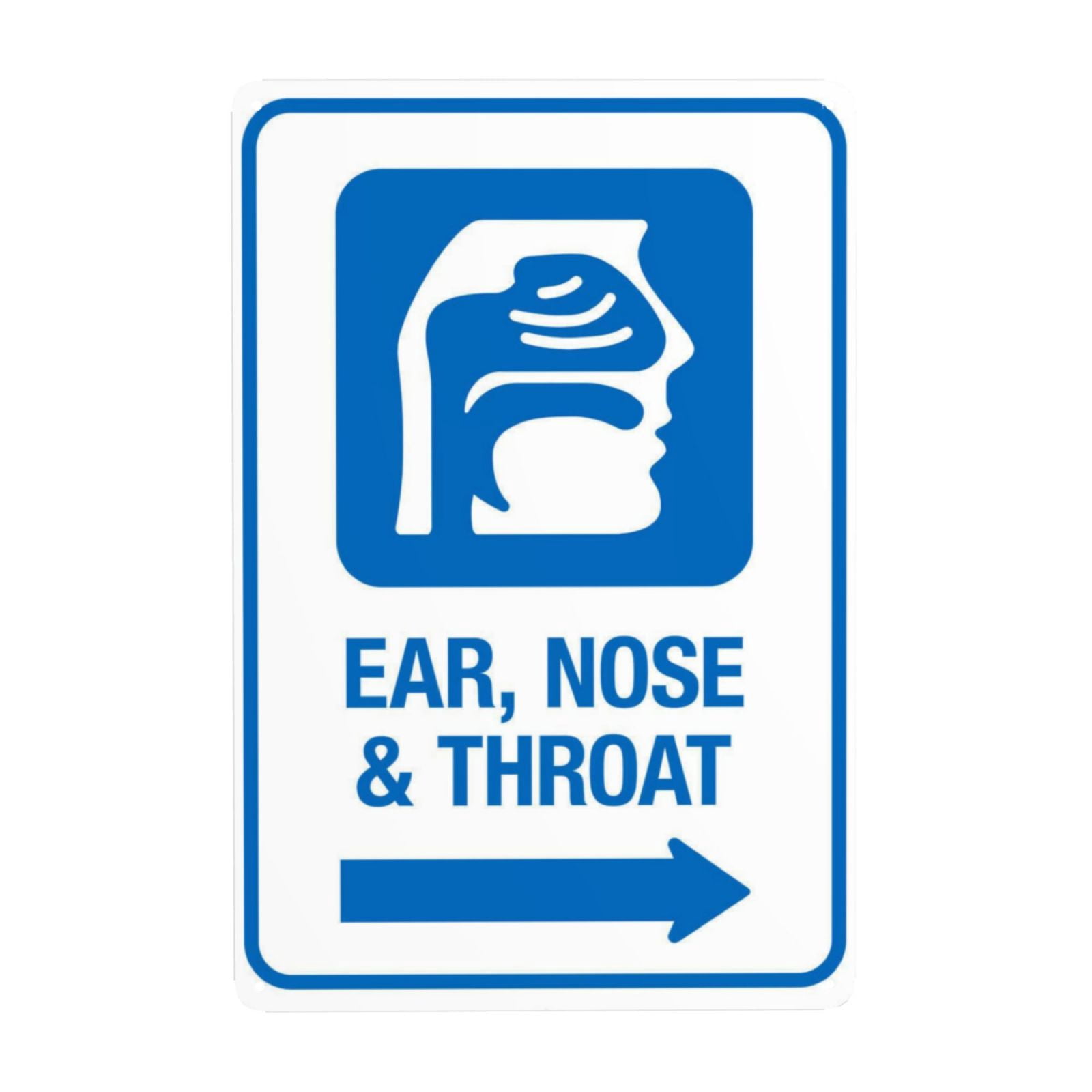 Ear Nose And Throat With Right Arrow Hospital Sign Metal Tin Sign Wall ...