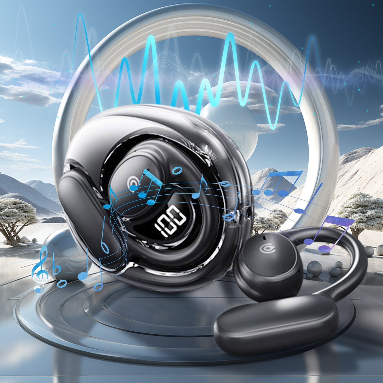 Out of Ear Open Ear Headphones Outside The Ear Wireless Ear Hanging ...