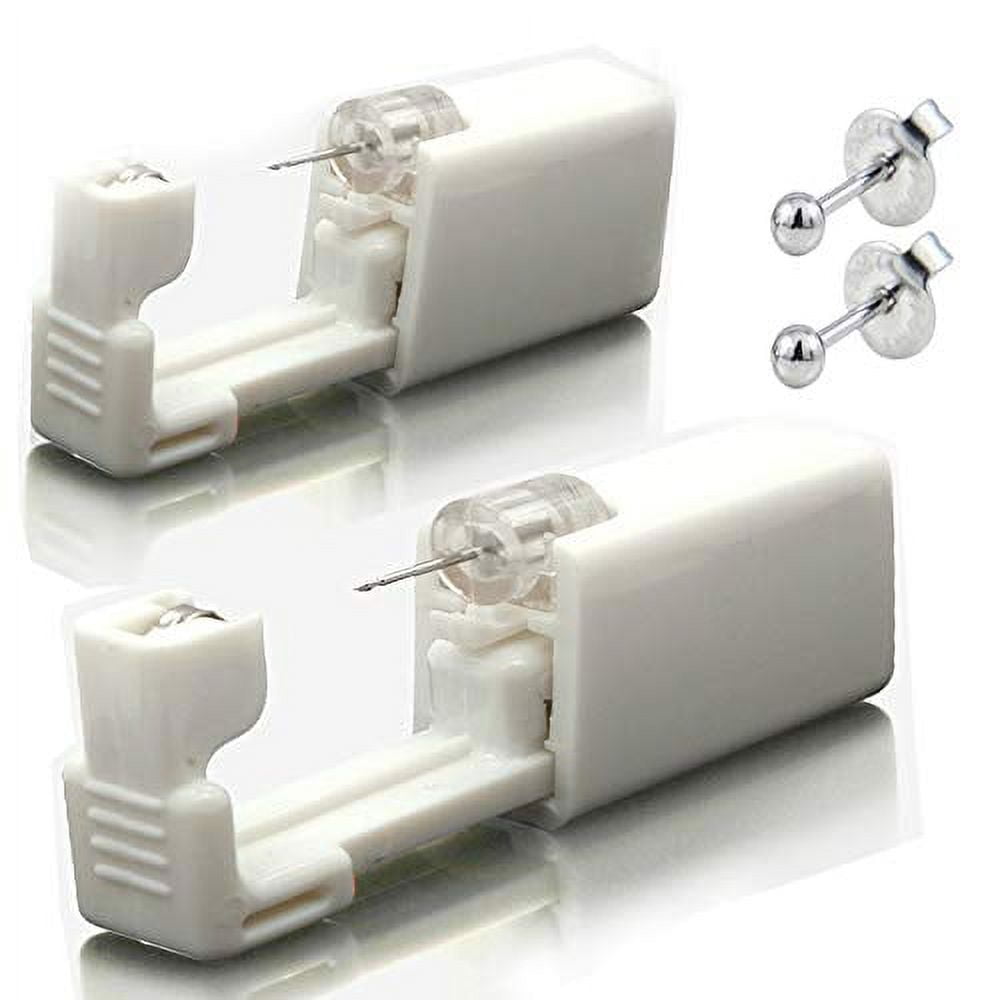 Ear Piercing Gun, 2 Pack Self Ear Piercing Gun Earring,No Pain Easy Use ...