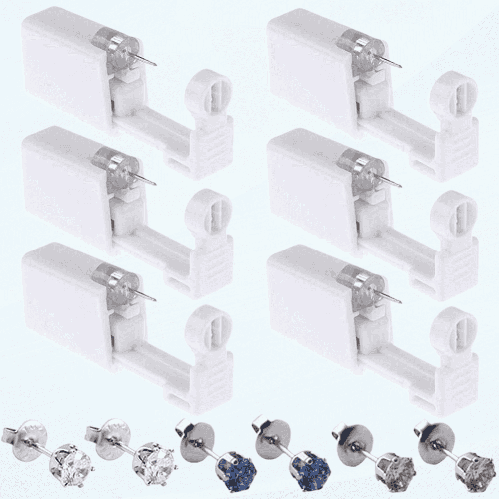 Ear Piercing Gun - 6 Pack Ear Piercing Kit Disposable Self Ear Piercing ...