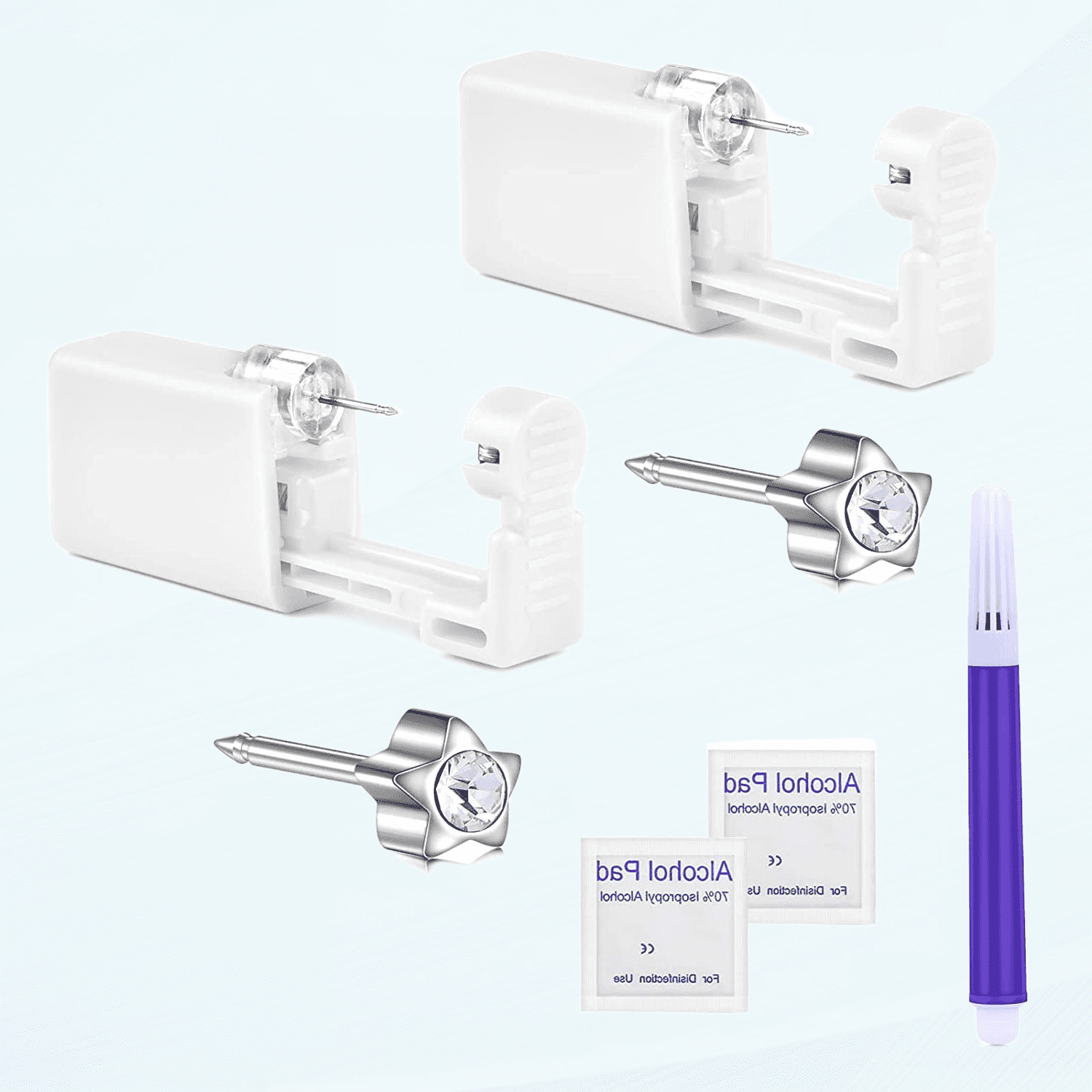 Ear Piercing Gun Kit,Self Ear Piercing Kit Disposable Self Ear Piercing ...
