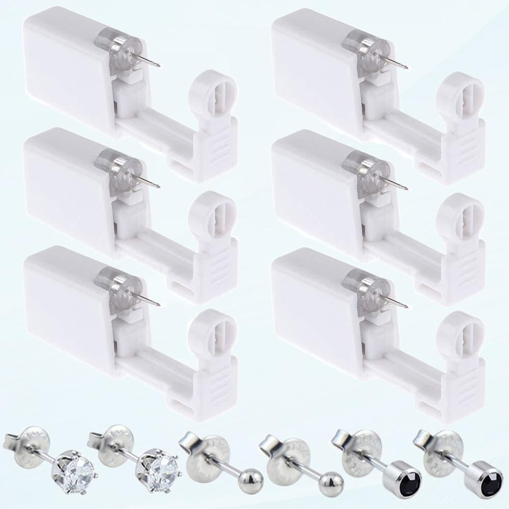 Ear Piercing Gun - Silmy 6 Pack Ear Piercing Kit Disposable Self Ear ...