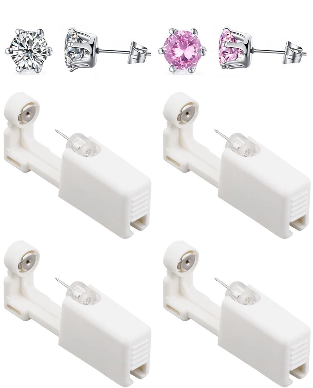 Ear Piercing Kit, 4 Pack Self Ear Piercing Gun, Disposable Self Body ...