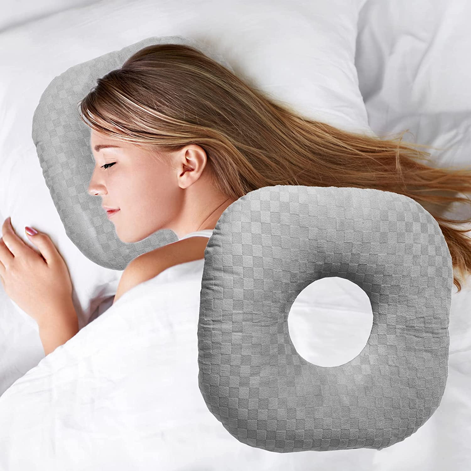 Ear Piercing Pillow for Side Sleepers with an Ear Hole for CNH and Ear ...