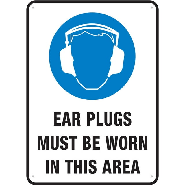 Ear Plugs Must Be Worn In This Area Outdoor, Uv Printed Rust Free ...