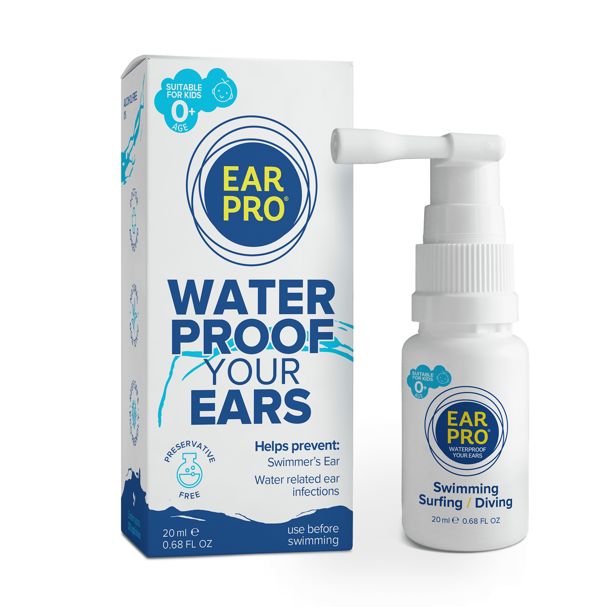 EARPRO Waterproof Ear Spray for Swimmers, Infection Protection for Kids ...