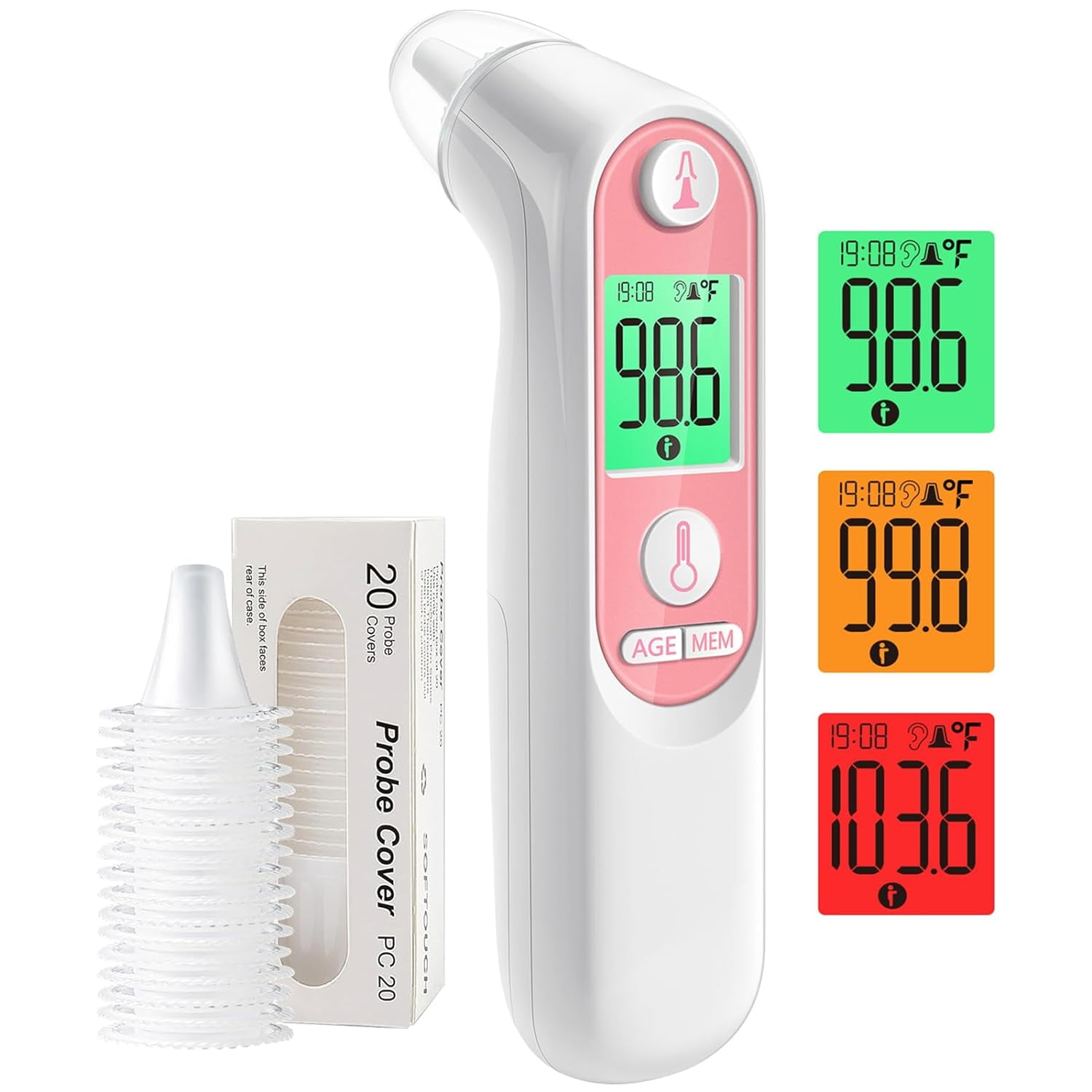 Ear Thermometer, Digital Ear Thermometer for Kids and Adults, High Accuracy Baby Thermometer ...
