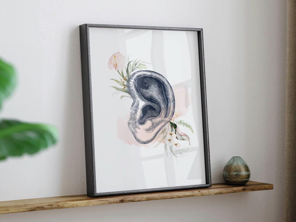 Ear Wall Art, Audiology Poster, Human Ear Anatomy Print, Ent Doctor ...