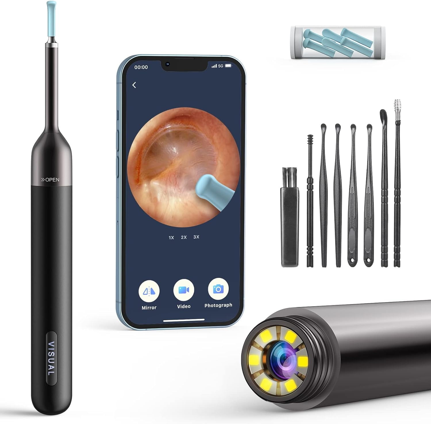 Ear Wax Removal, 1080P Ear Wax Removal Tool Camera, Ear Cleaner Camera ...