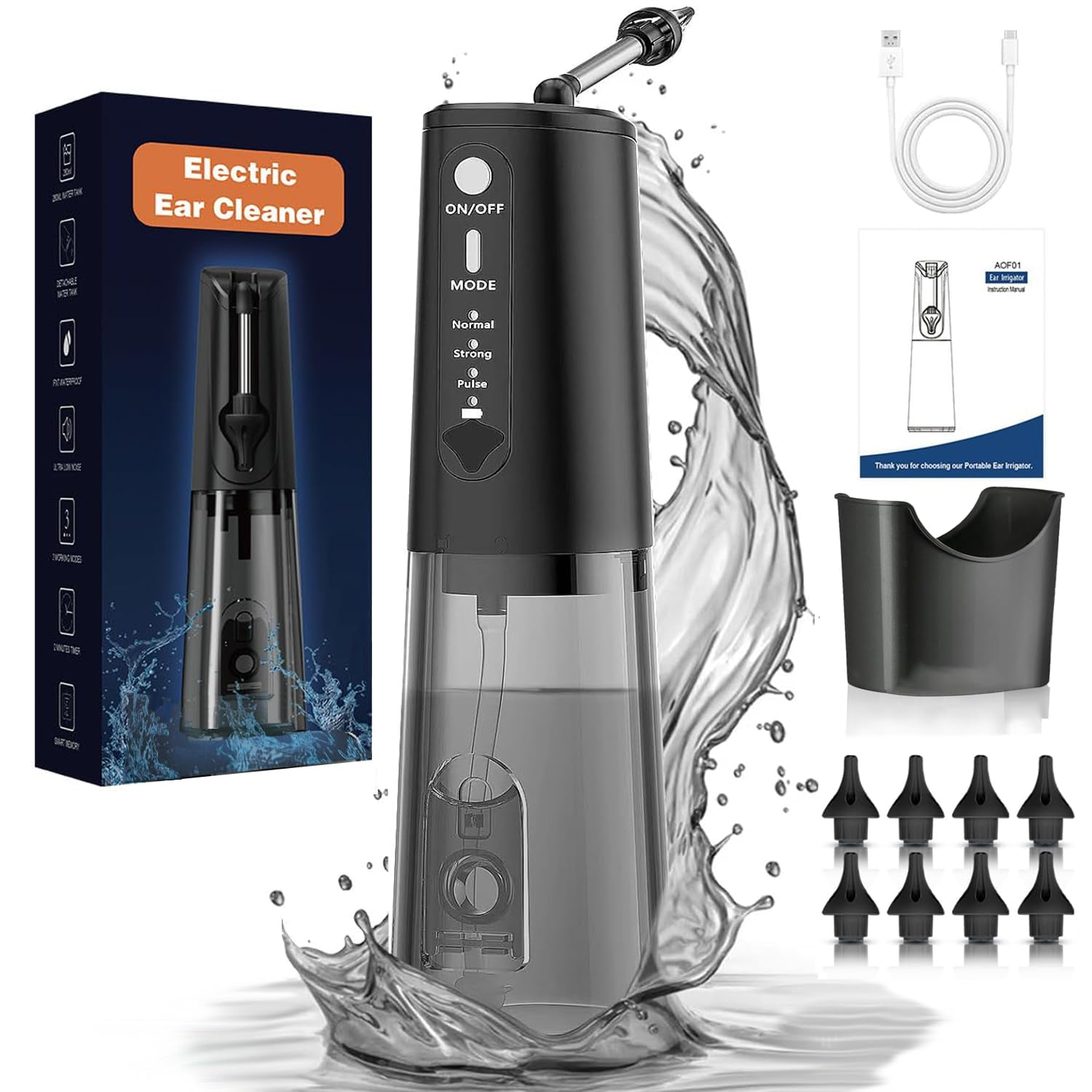 Ear Wax Removal, 3 Working Modes Electric Ear Wax Removal Kit, Water ...