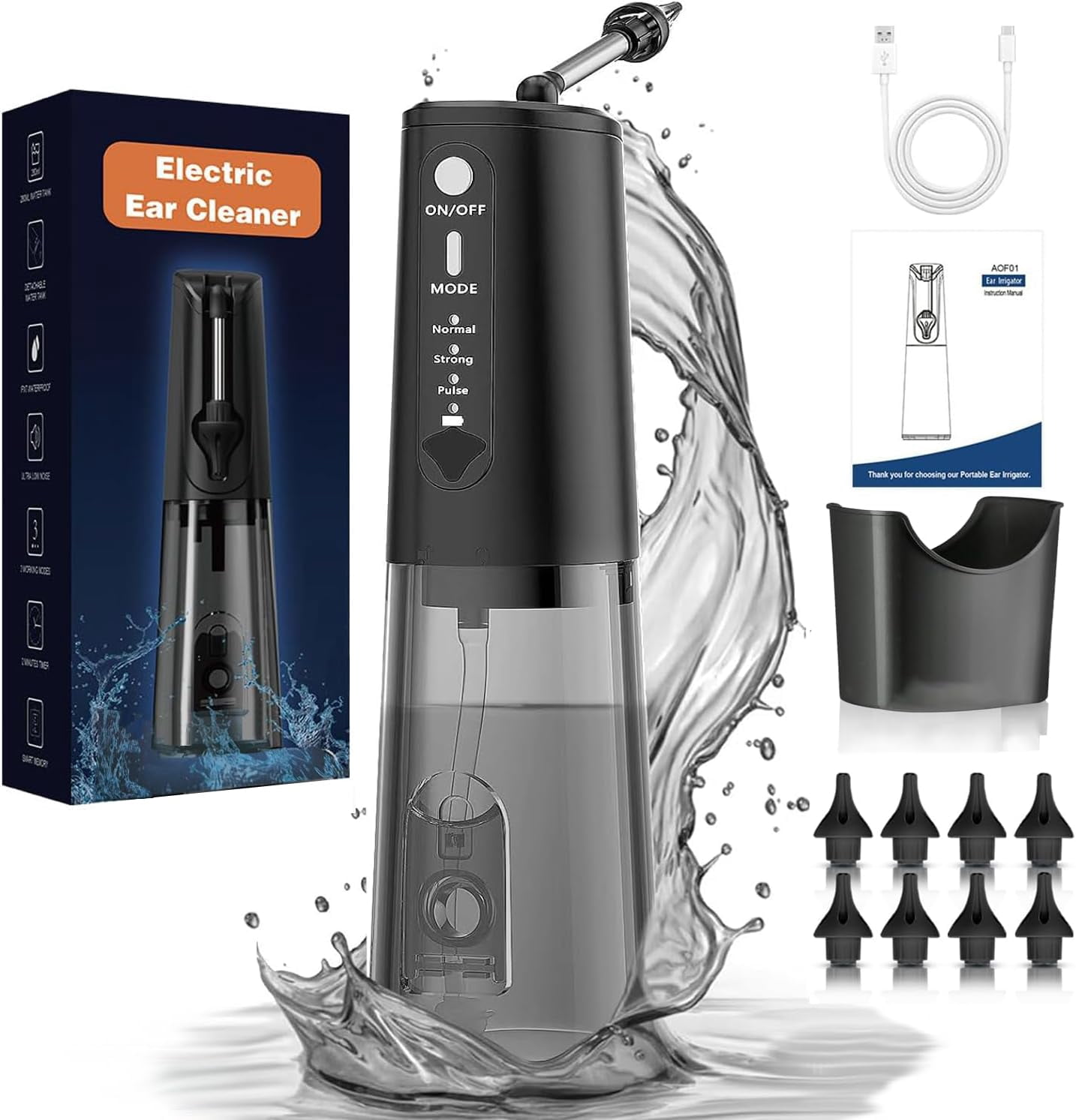 Ear Wax Removal, 3 Working Modes Electric Ear Wax Removal Kit, Water ...