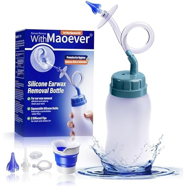 Ear Wax Removal Kit, Squeezable Silicone Ear Cleaner with a Folding Pot ...