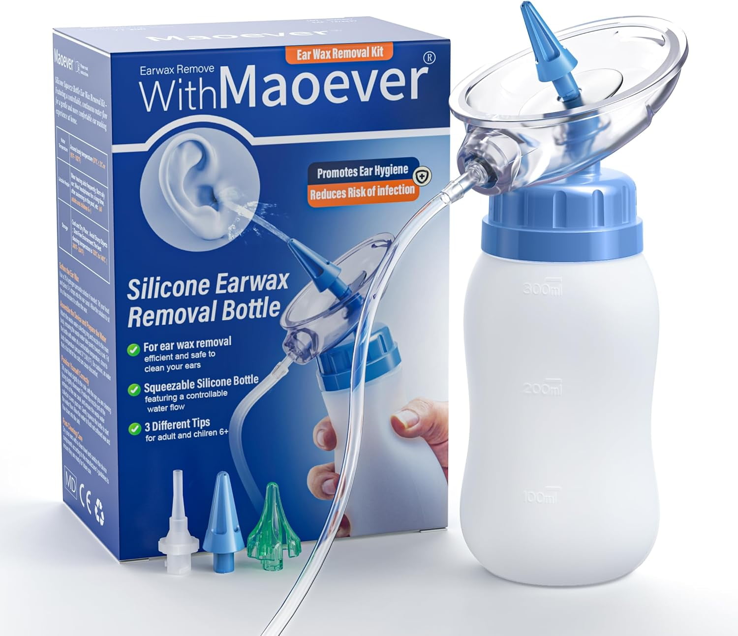 Ear Wax Removal Kit, Squeezable Silicone Ear Cleaner with Earmuff for ...