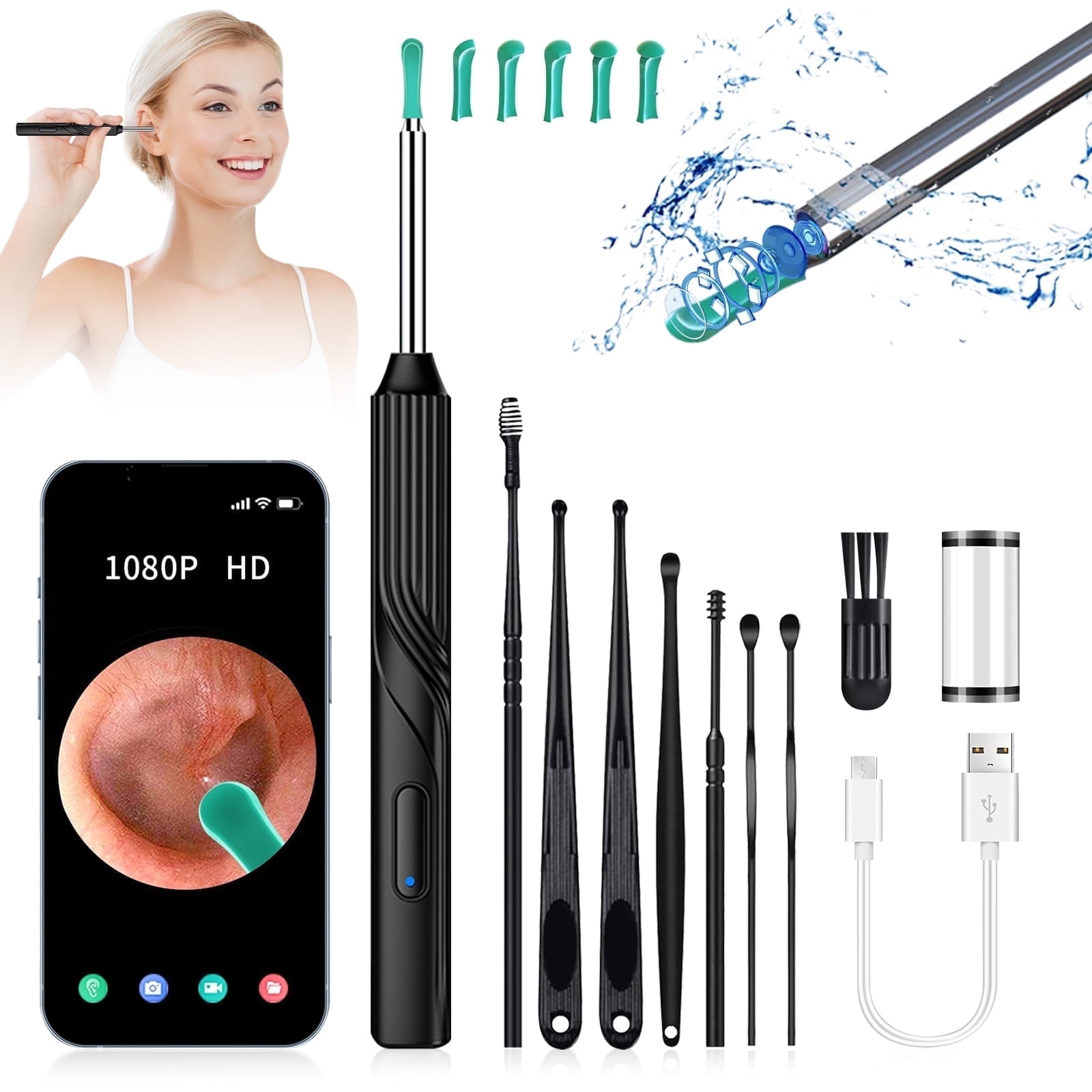 Berlaney Ear Wax Removal Tool Kit Camera, Earwax Cleaner with HD ...