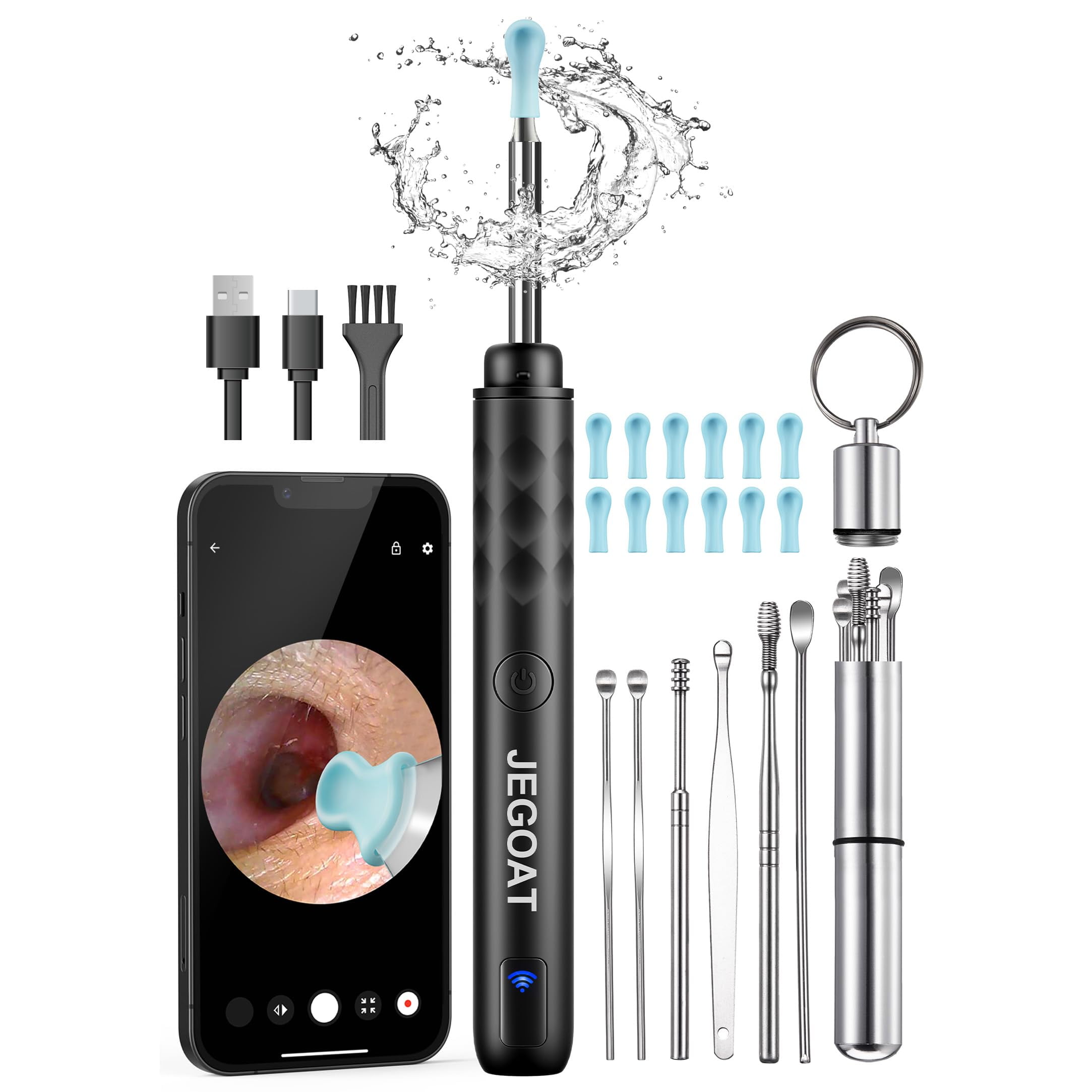 Ear Wax Removal Tool Camera, Ear Cleaner with Camera, 1296P HD Ear ...