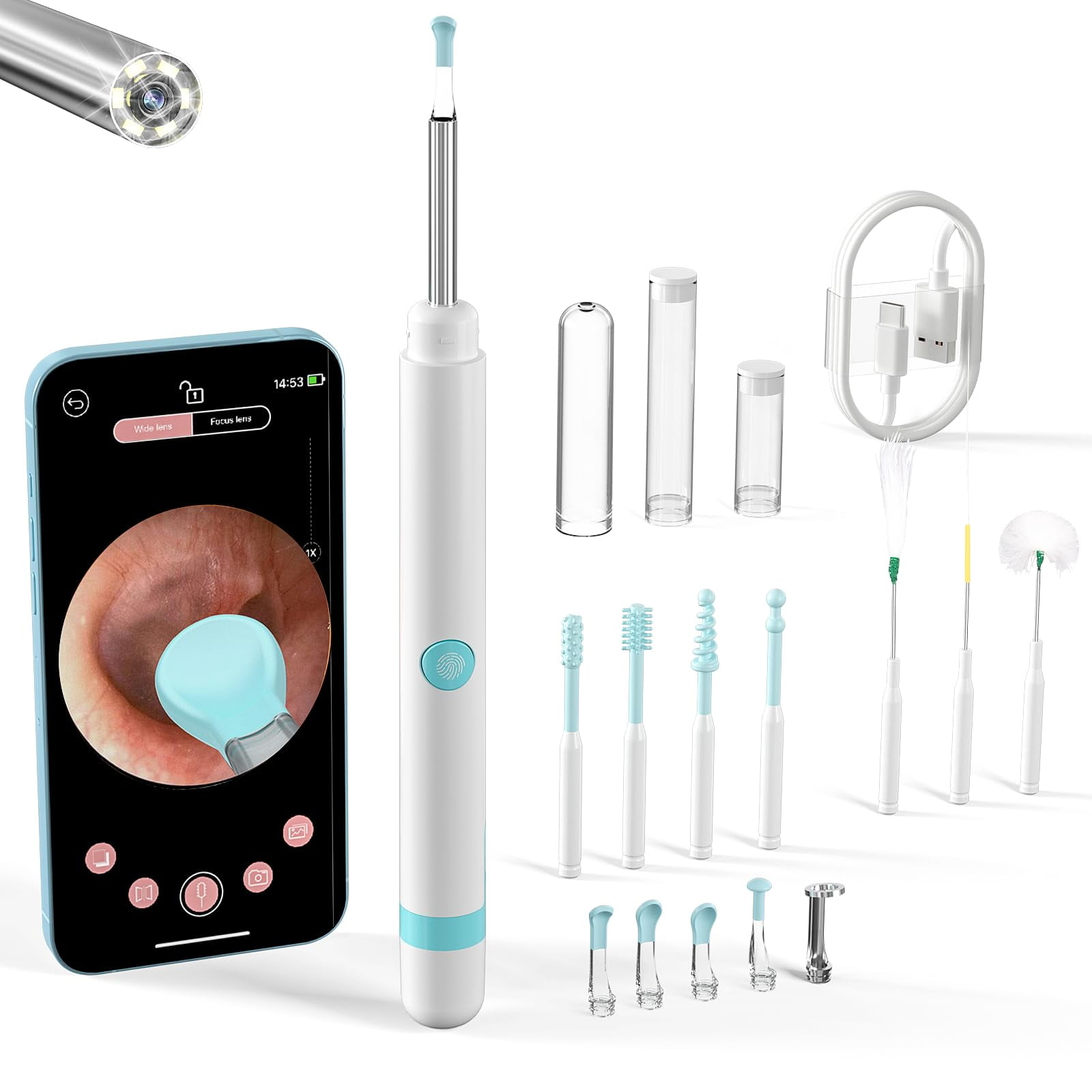 Ear Wax Removal Tool with Ear Camera and Light, 2024 New with Massage ...