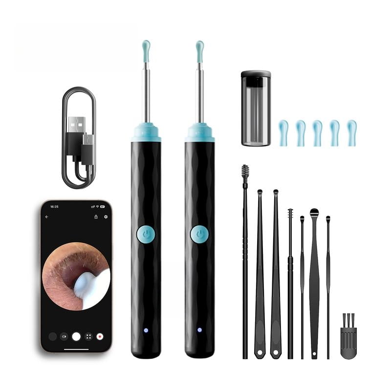 Ear Wax Removal Tool with Camera ，Portable Type-C Rechargeable Ear ...