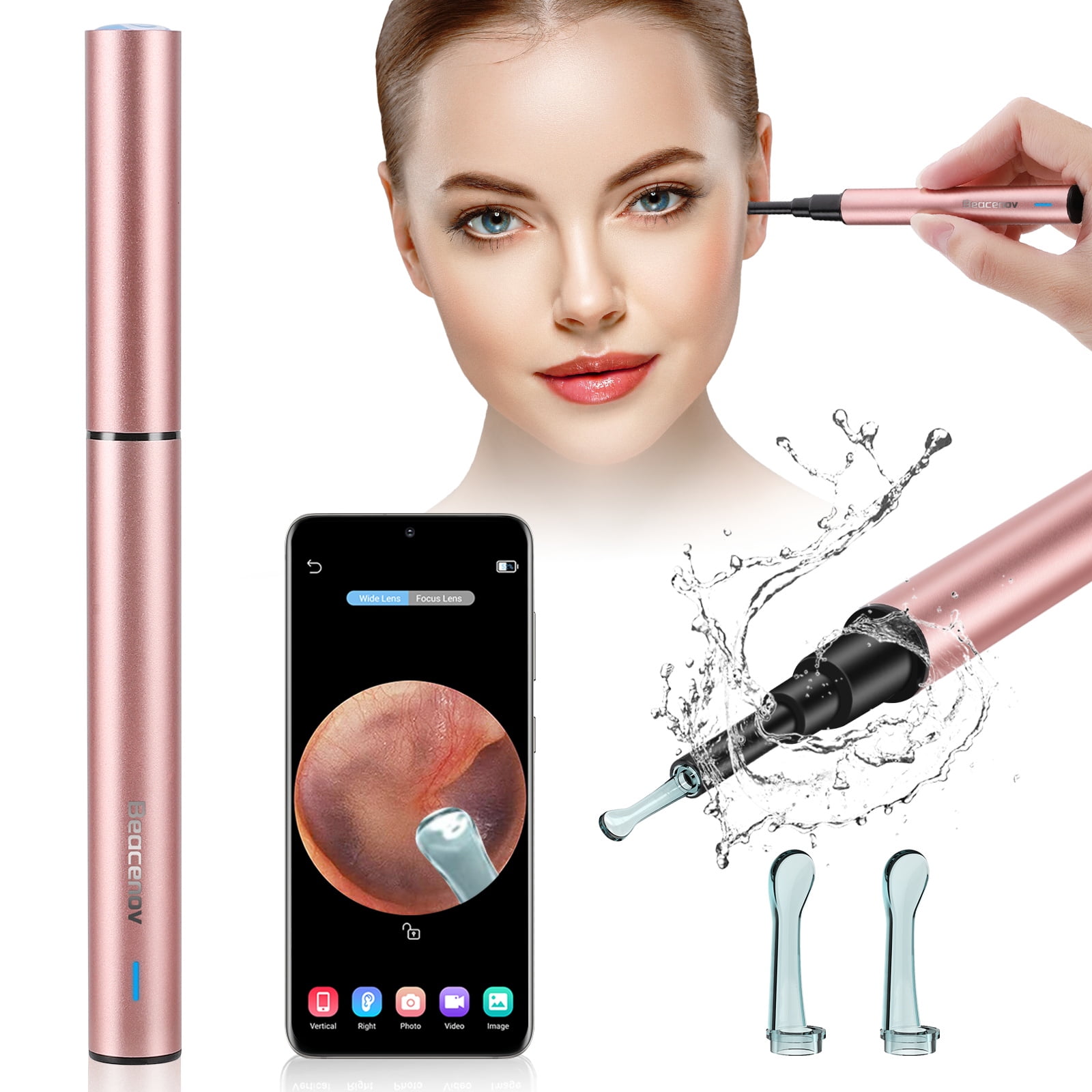 Beacenov Ear Wax Remover with HD Camera, WiFi Compatible, Video ...