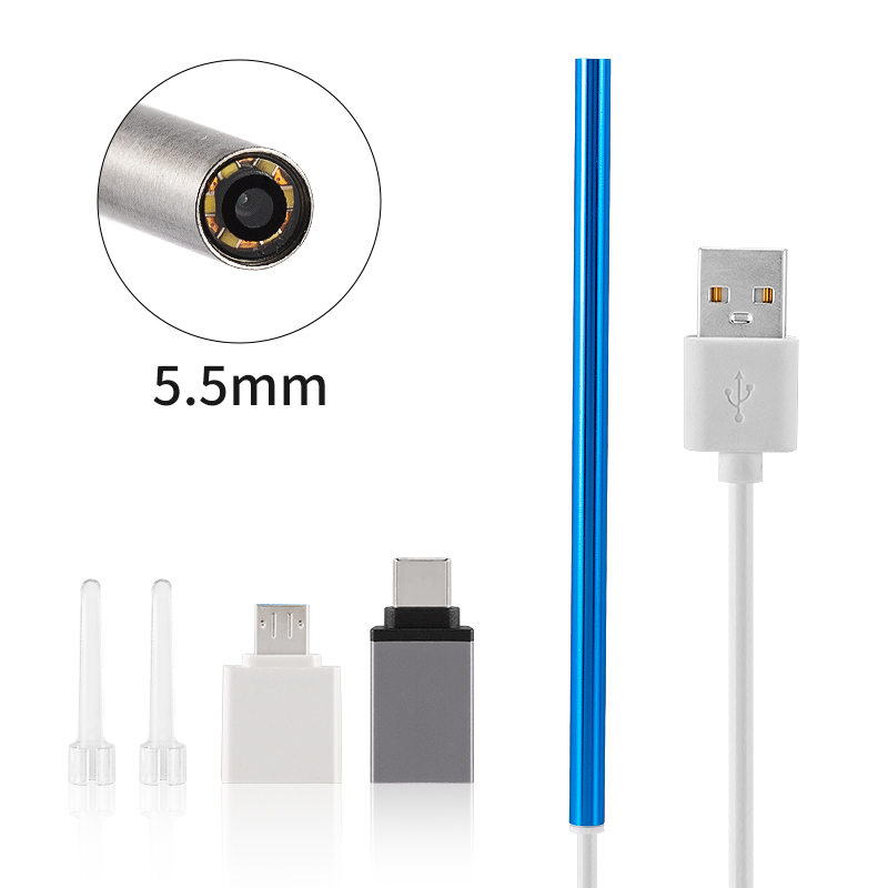 Ear endoscope 5.0mm diameter visual hd ear camera with ear wax removal ...