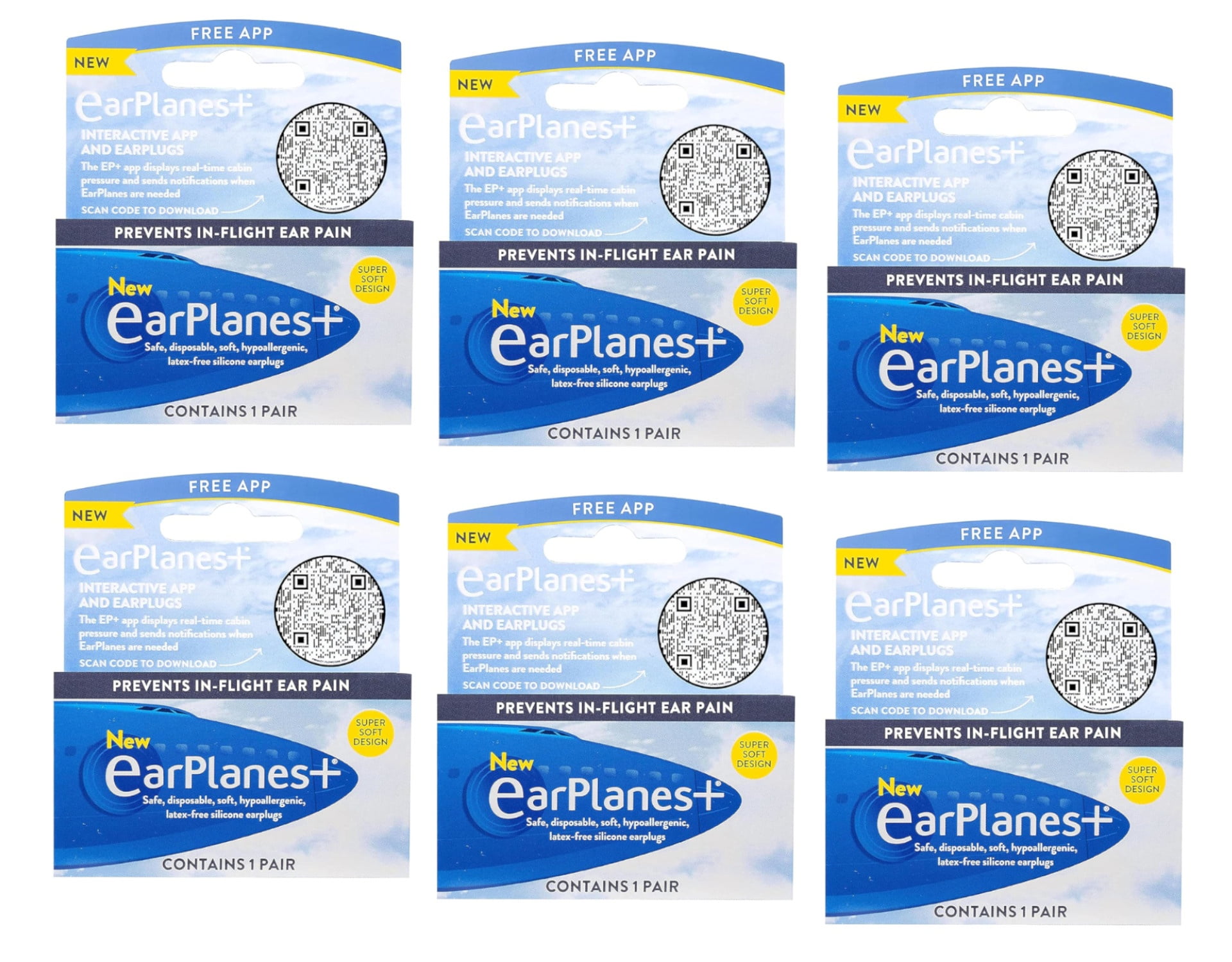EarPlanes Ear Plugs 1 Pair (Pack of 6) - Walmart.com