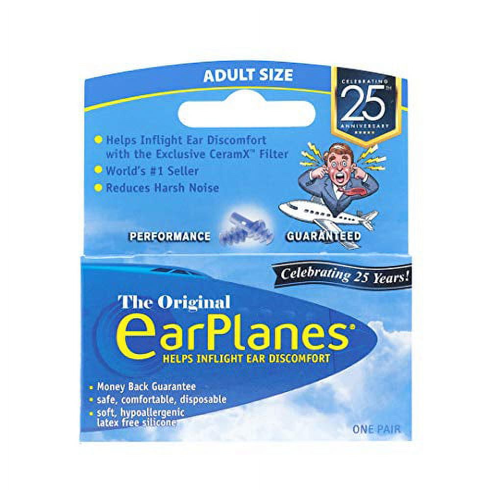 EarPlanes Ear Plugs, 1 Pair, Pack of 6 - Walmart.com