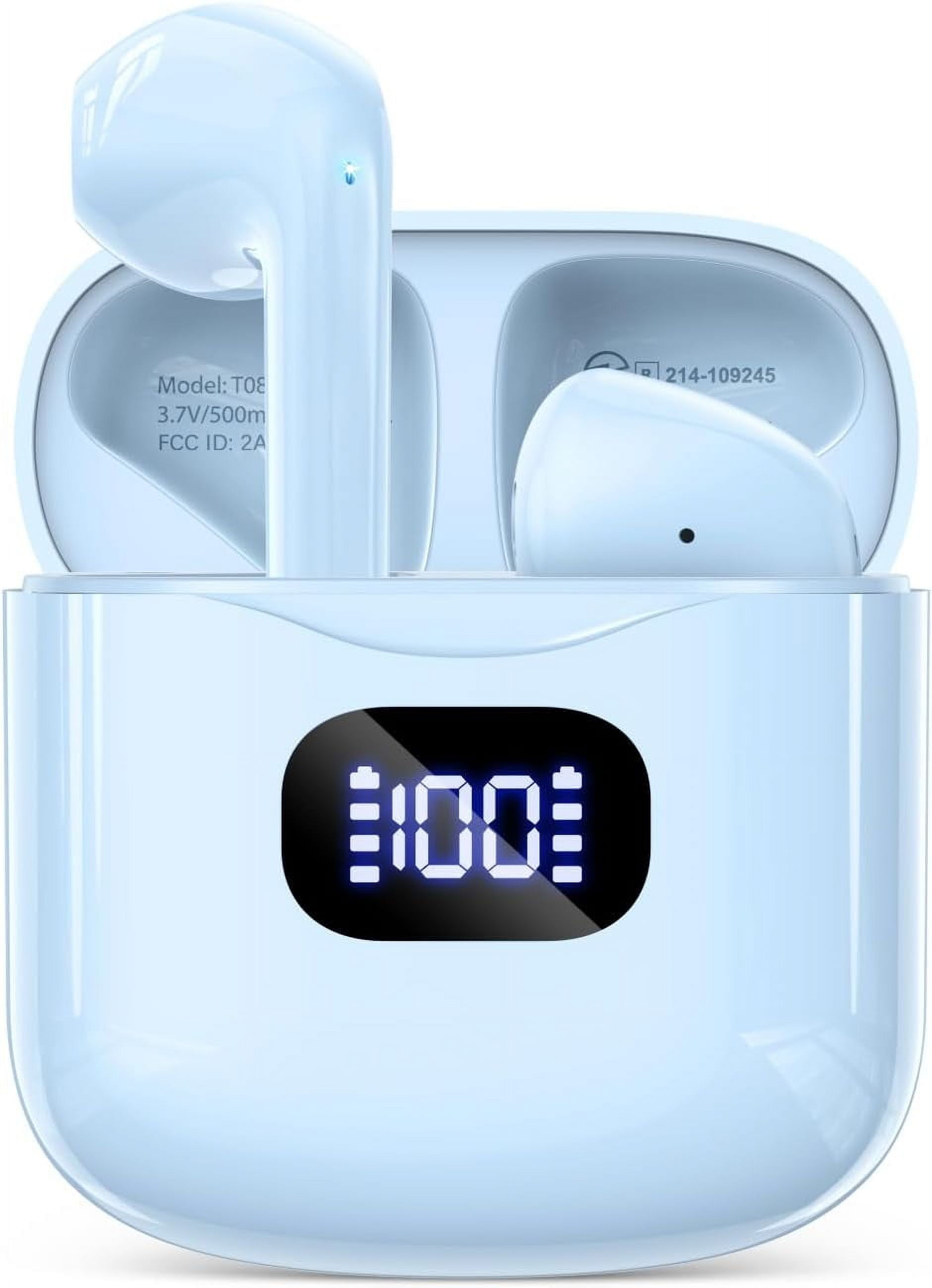 Earbuds 5.3 Headphones, 40Hrs Playback Stereo Ear Buds with LED Display ...