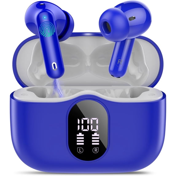 Earbuds, 5.4 Headphones Bass Stereo, Ear Buds with Noise Cancelling Mic ...