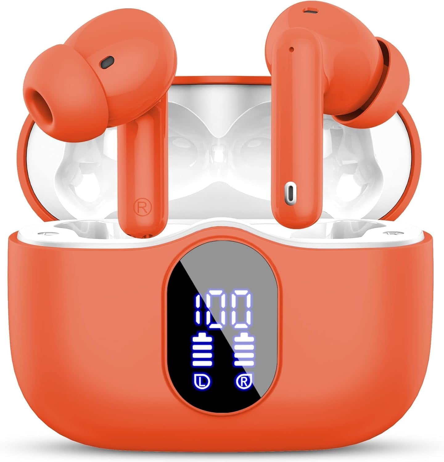 Earbuds, 5.4 Headphones Bass Stereo, Ear Buds with Noise Cancelling Mic ...