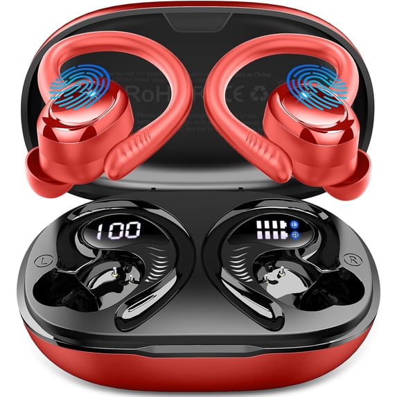 Earbuds , 5.4 Headphones with Earhooks, 50H Stereo Deep Bass Over Ear ...