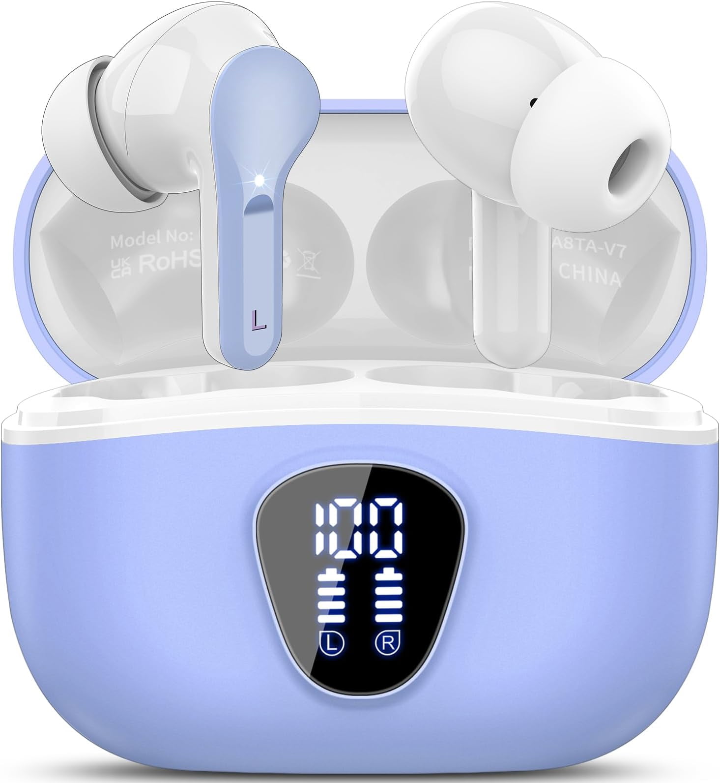 Earbuds, 5.4 Headphones HiFi Stereo, Earbuds with ENC Noise Cancelling ...