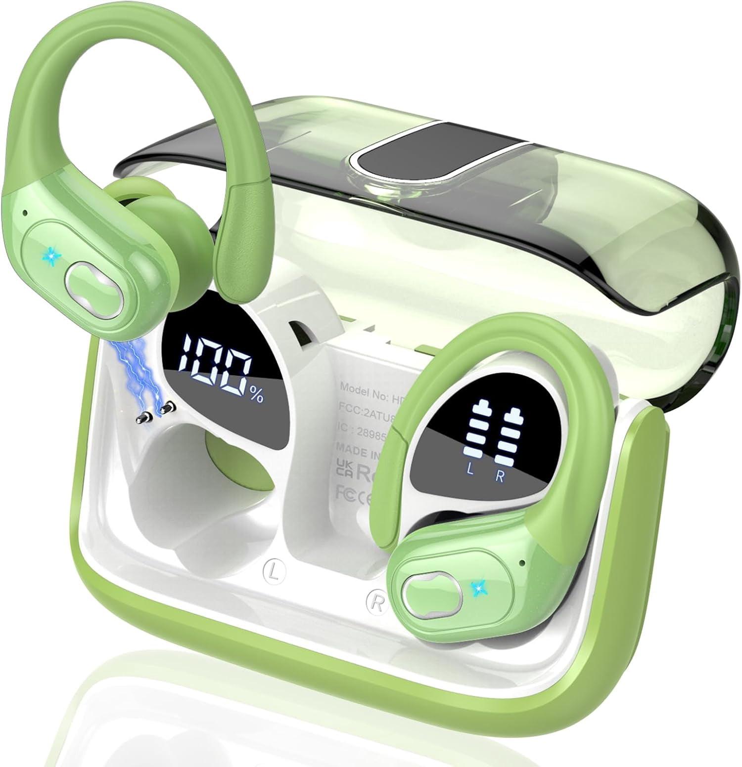 Earbuds 75hrs 5.4 Headphone , 2025 Earbuds Stereo Deep Bass Over Ear Bud with Earhooks, ENC ...