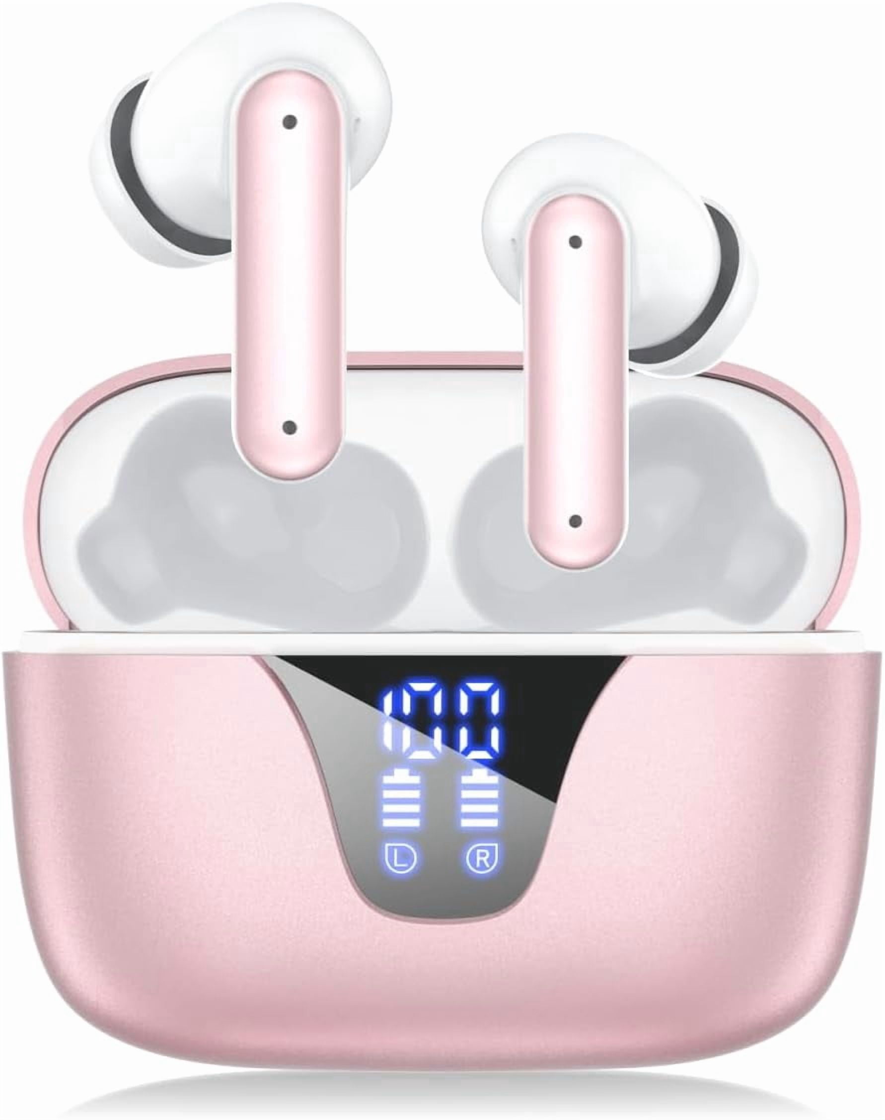 Earbuds Headphones, 50H Playtime Ear Buds with Mic, Digital Display ...