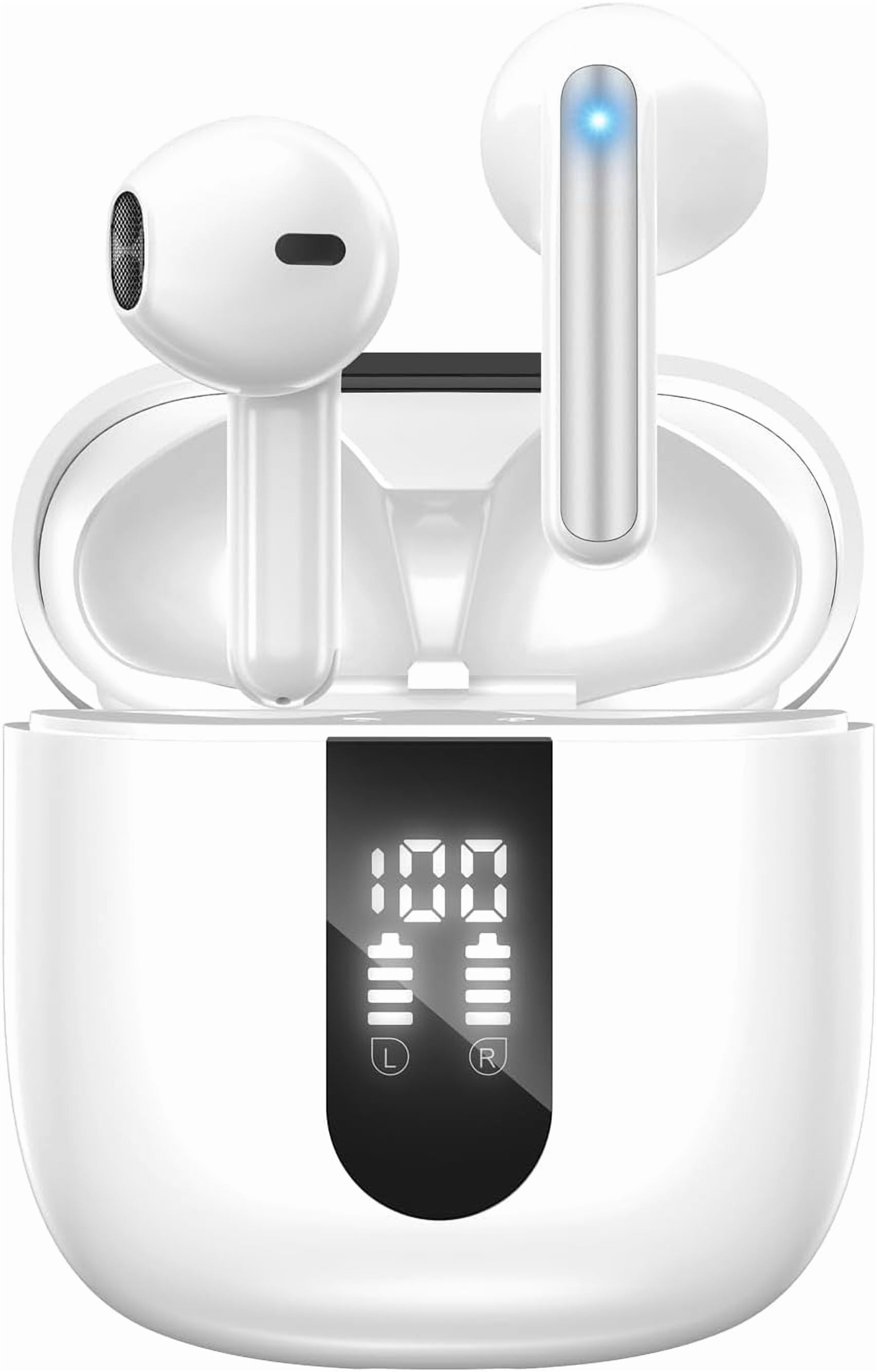 Earbuds Headphones, 60H Deep Bass Ear Buds with 4 Noise Cancelling ...