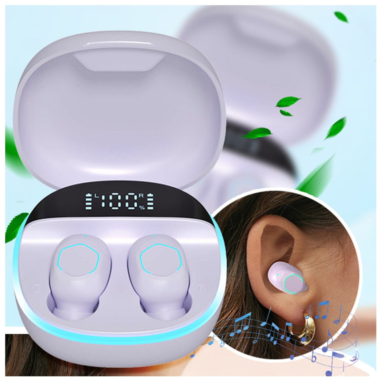 Earbuds Noise Bluetooth Bluetooth Headset Reduction Earbuds Digital ...