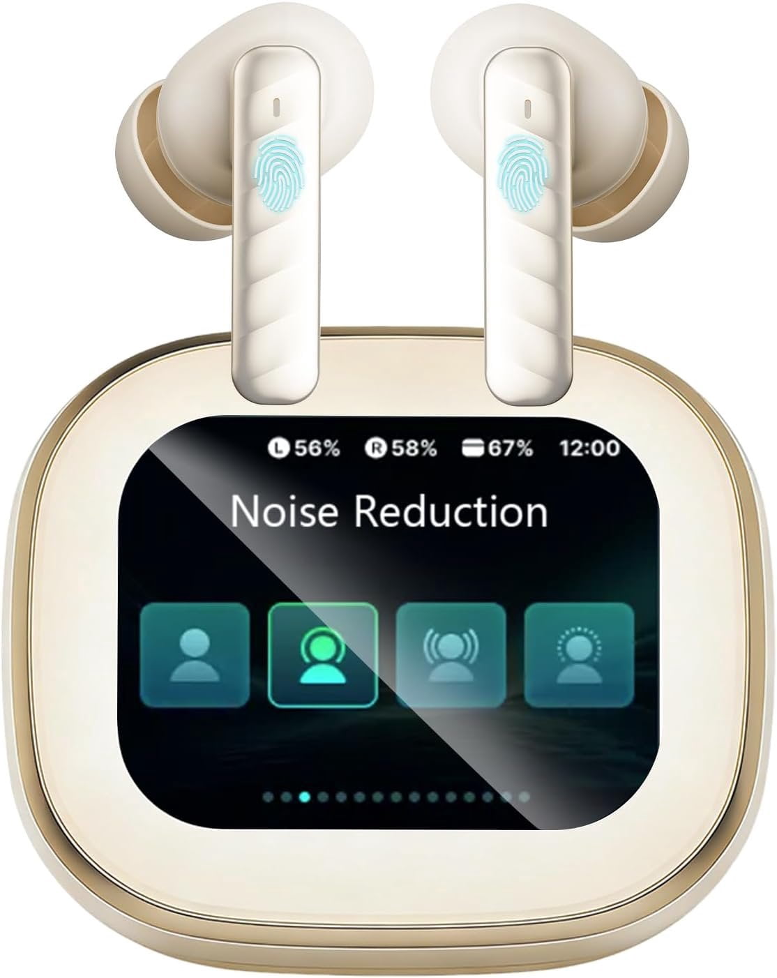 Earbuds with Screen in-Ear Headphones ANC Noise Cancelling Clear Calls ...