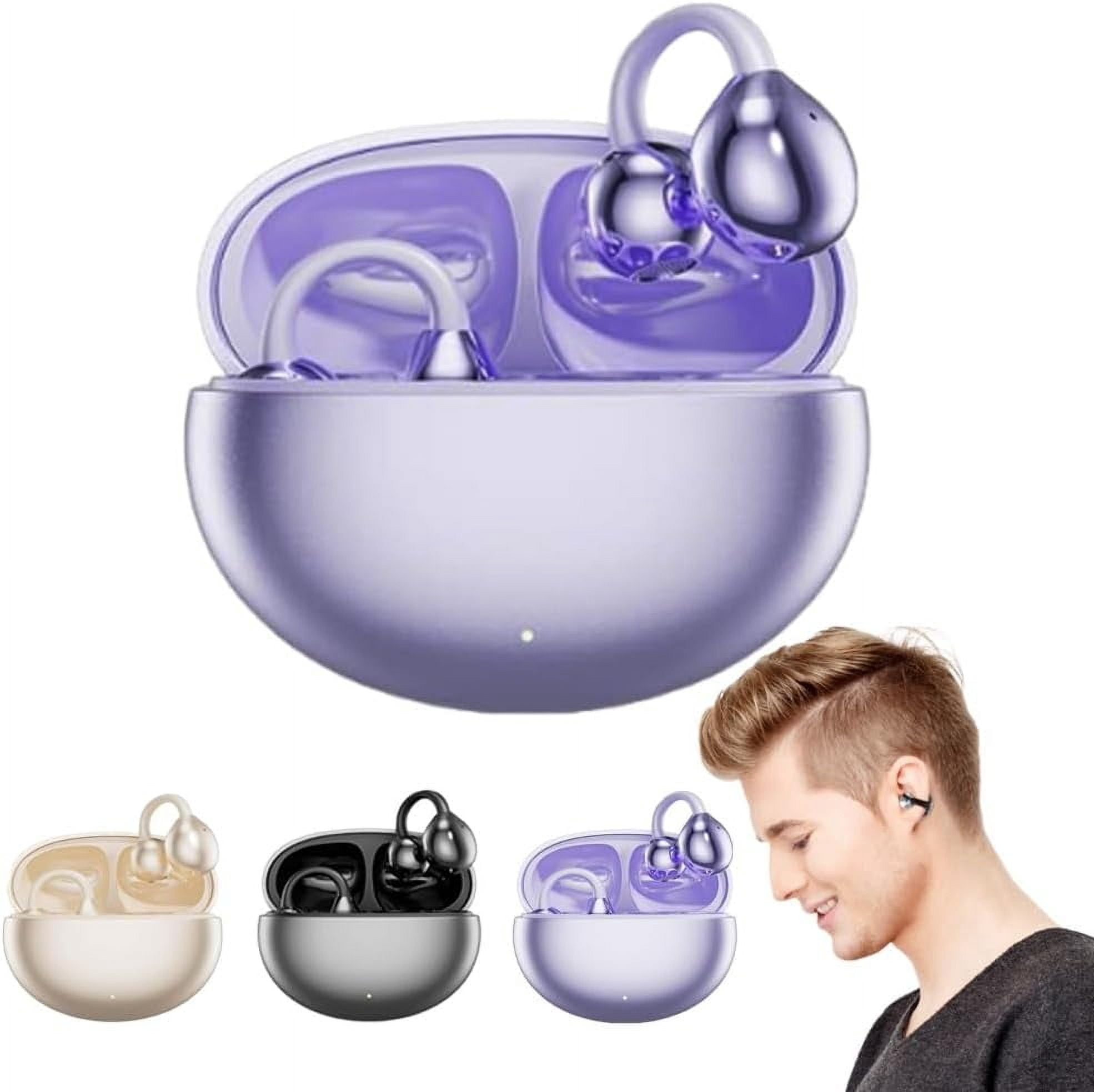Earclip Earbuds Wireless Bluetooth, 2025 New Upgrade Noise Cancelling ...