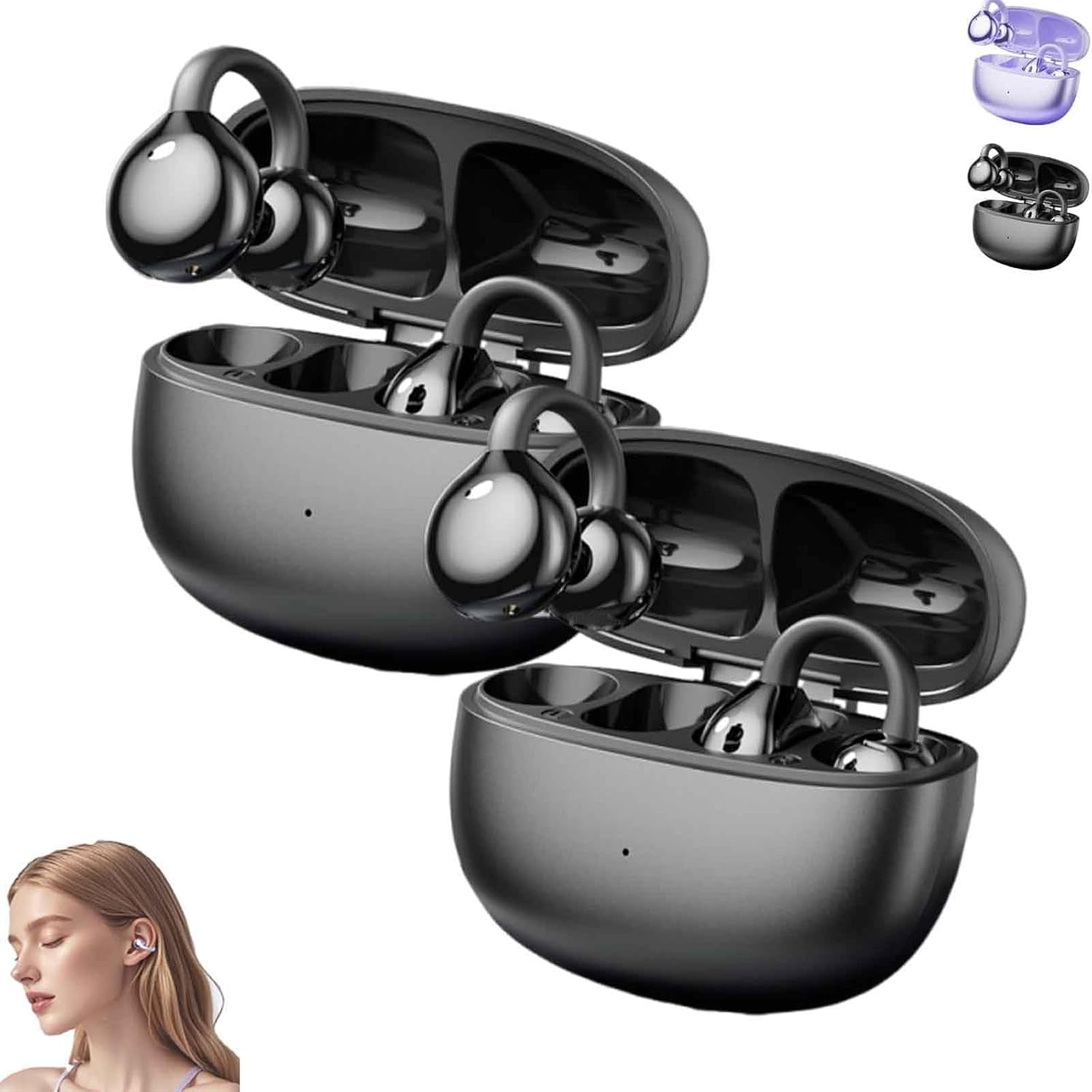 Earclip Earbuds Wireless Bluetooth, Ear Clip Bluetooth Headphones ...