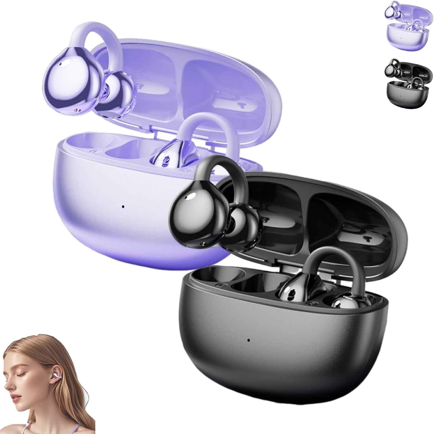 Earclip Earbuds Wireless Bluetooth, Ear Clip Bluetooth Headphones ...