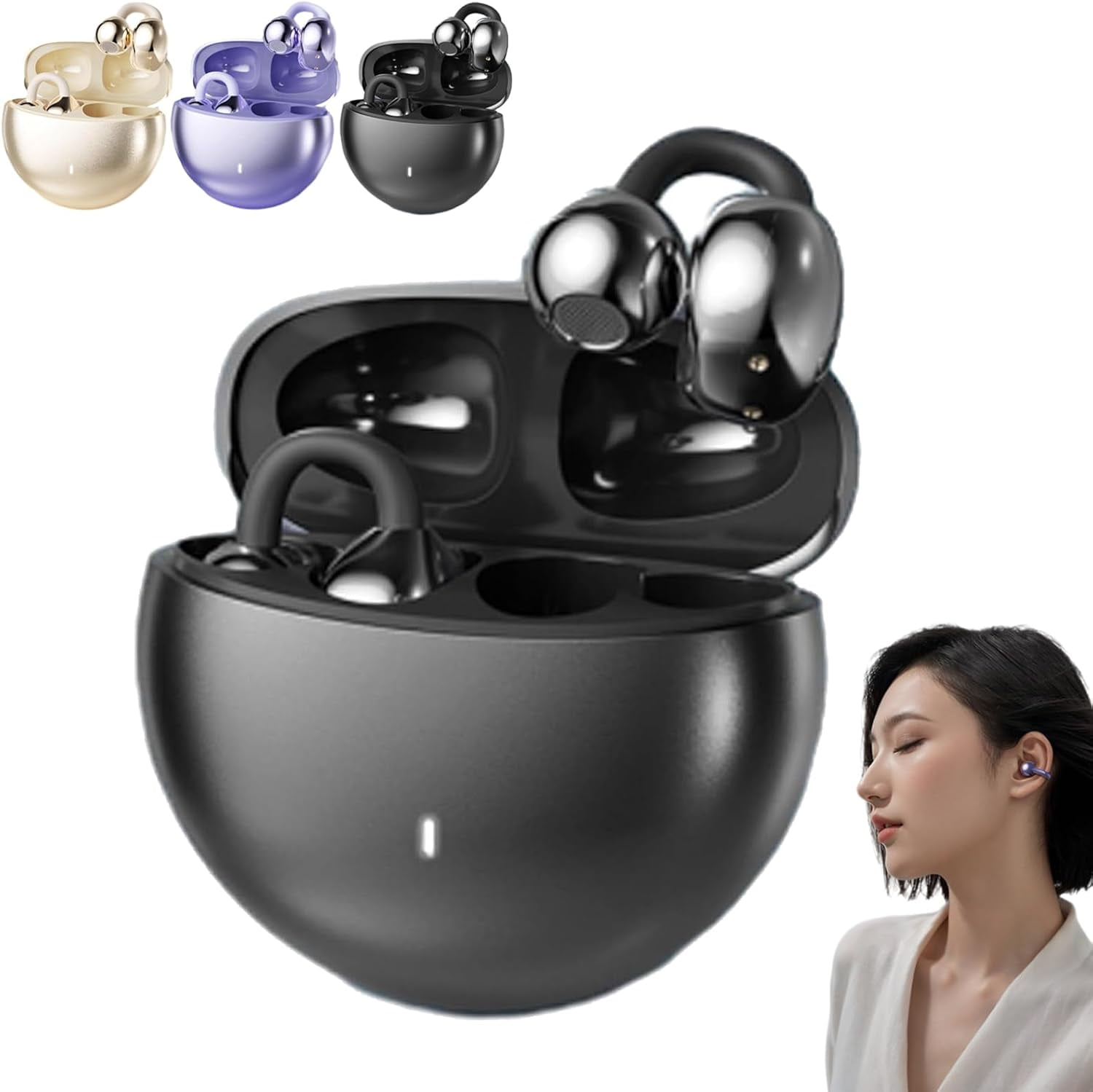 Earclip Earbuds Wireless Bluetooth, Ear Clip Bluetooth Headphoness ...