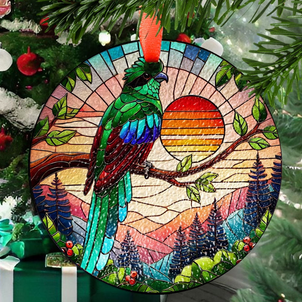Eared-quetzal sunset GLASS Hanging, eared-quetzal Lover Decor, Bird ...