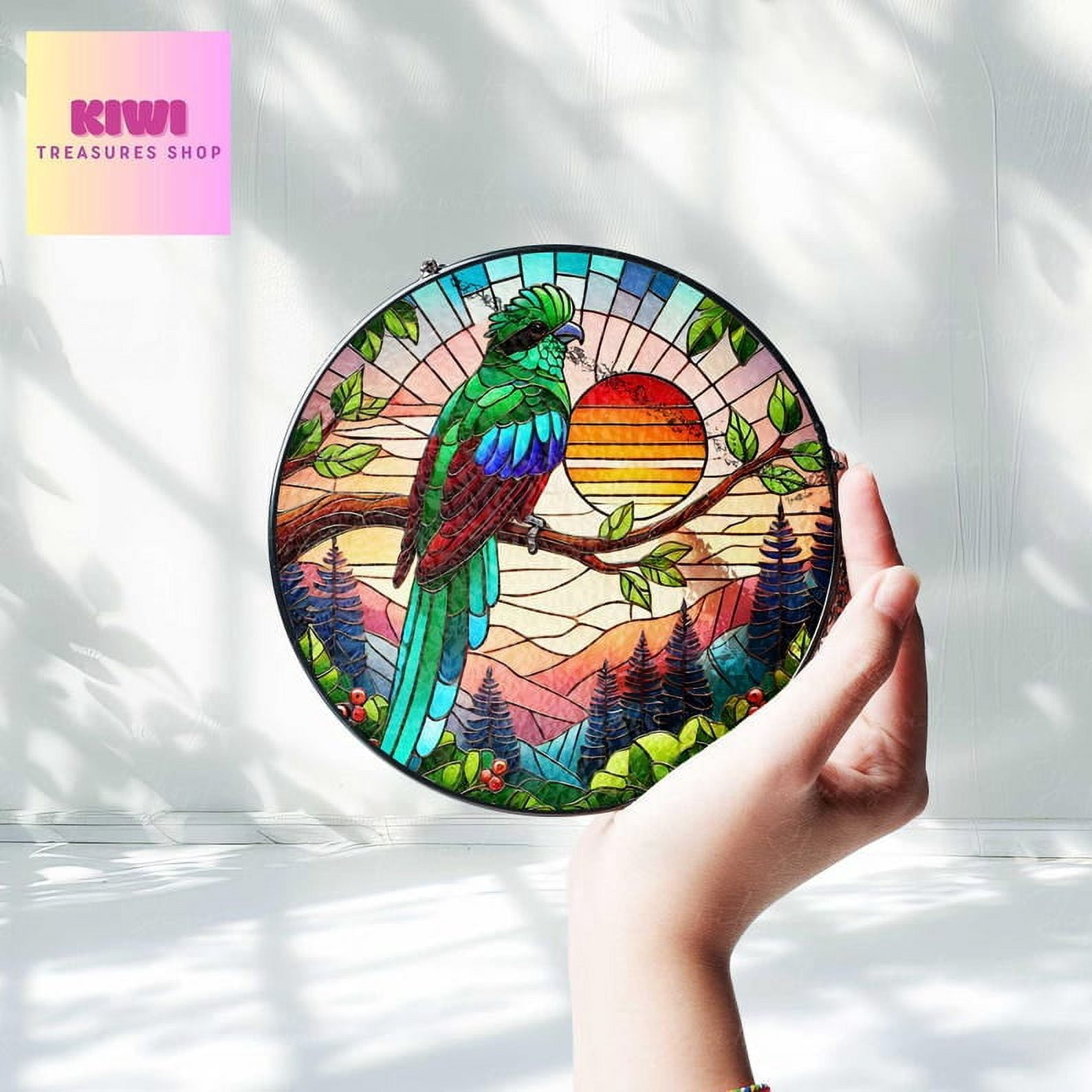 Eared-quetzal sunset GLASS Hanging, eared-quetzal Lover Decor, Bird ...