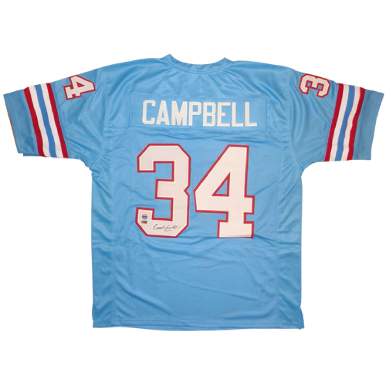 Earl Campbell Autographed Houston Oilers (Blue #34) Custom Jersey ...