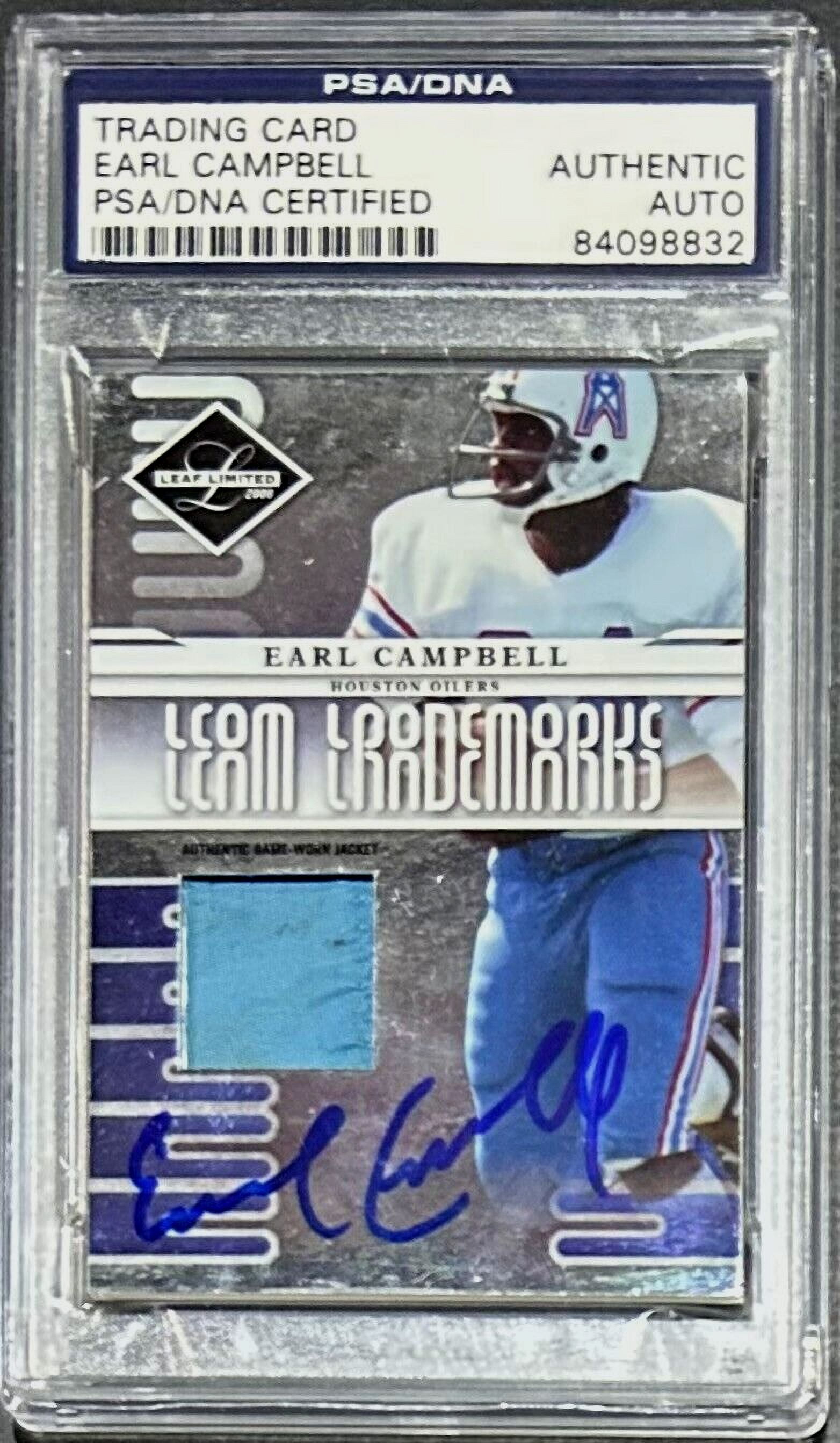 Earl Campbell Signed 2008 Donruss Leaf Limited Team Leaders Card PSA ...