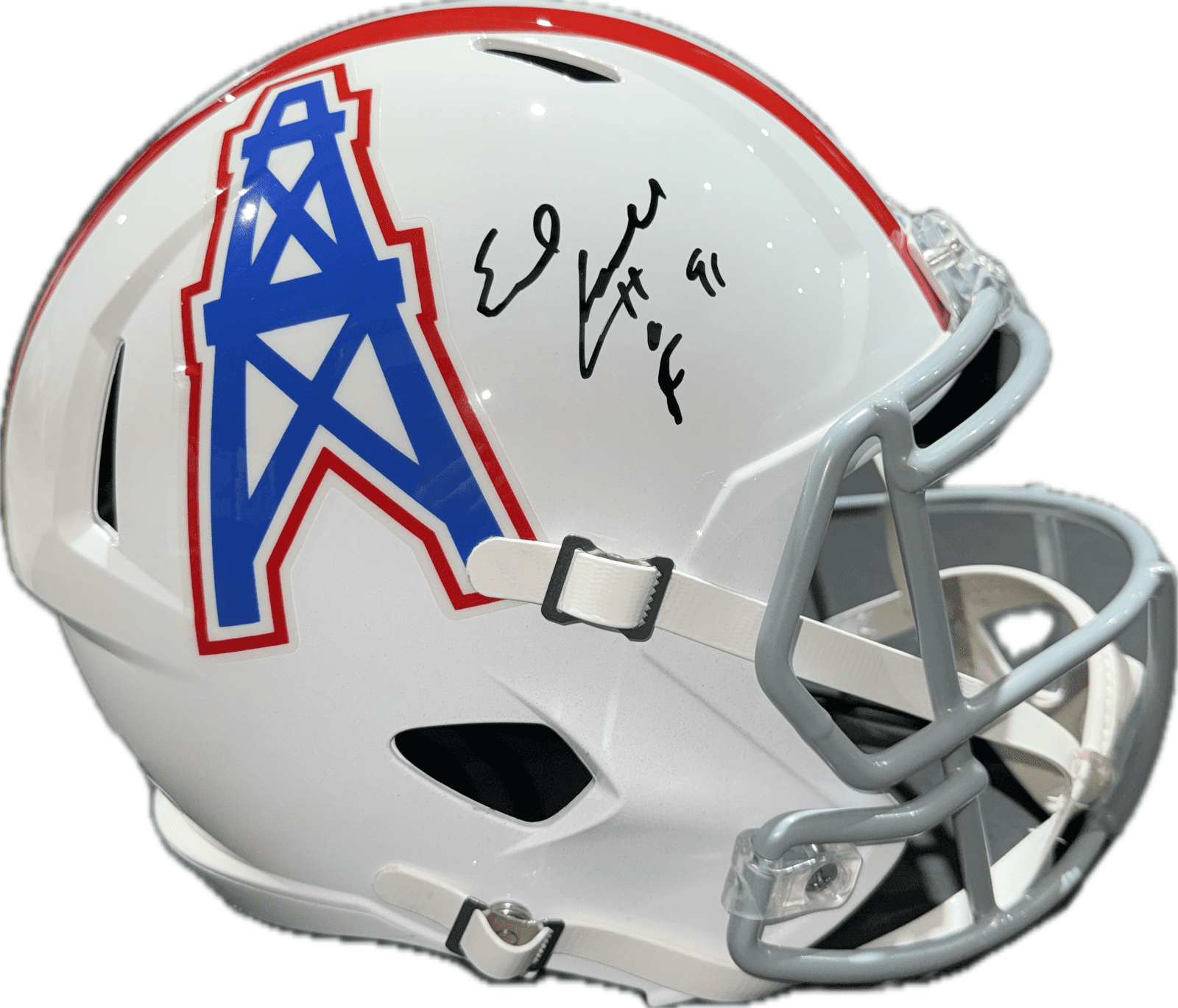 Earl Campbell Signed Oilers Full Size Speed Helmet JSA HOF 91 GRAY Face ...