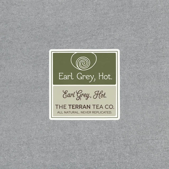 Earl Grey Hot Terran Tea Co. All Natural, Never Replicated Stickerphone ...