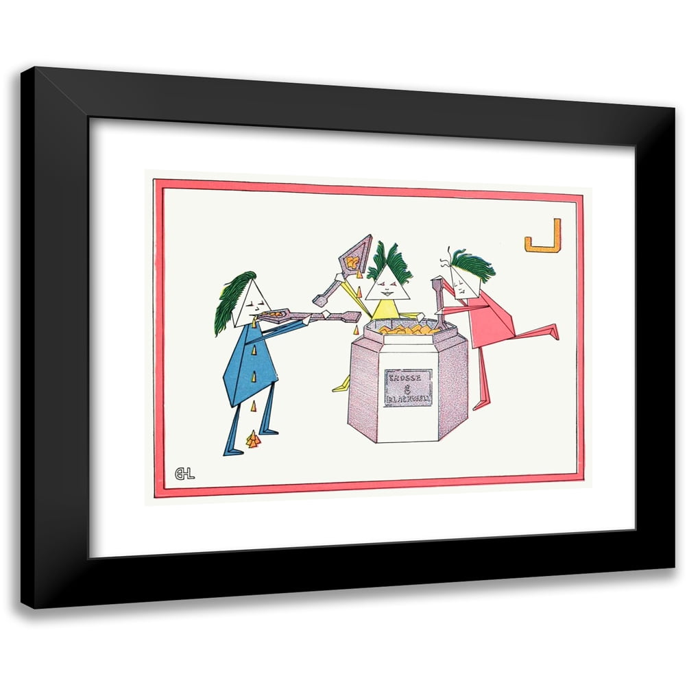 Earl Harvey Lyall 14x12 Black Modern Framed Museum Art Print Titled - The Cubies Abc - J (1913 ...