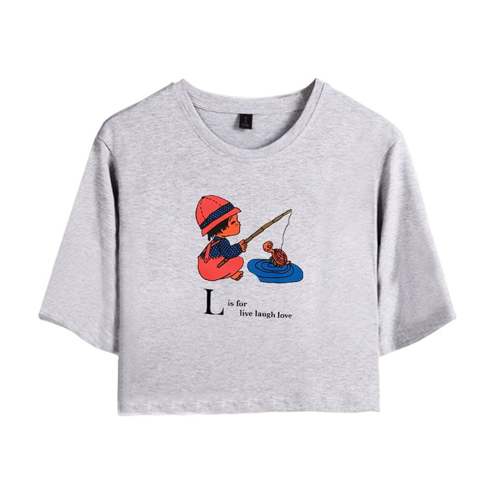 Earl Sweatshirt Merch L is for Live Laugh Love Crop Top Midriff-Baring ...
