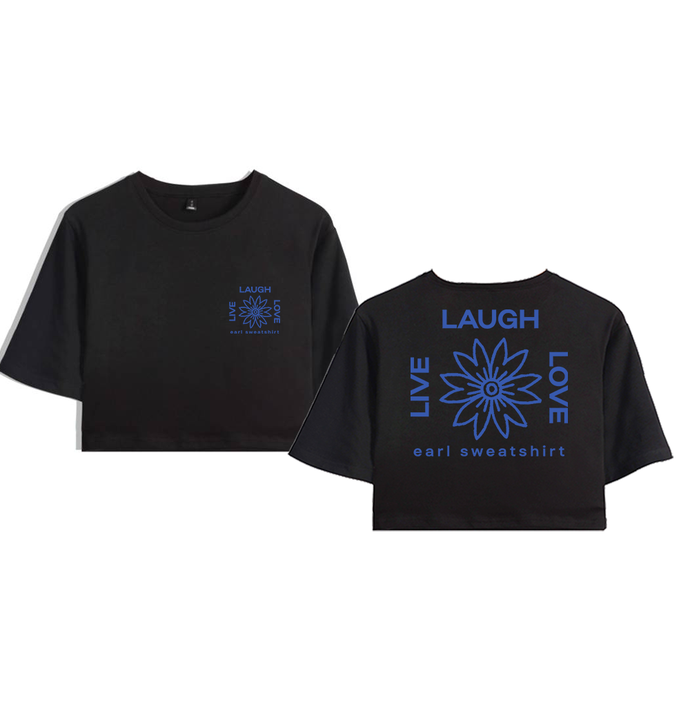 Earl Sweatshirt Merch LLL Flower Logo Crop Top Midriff-Baring Tshirt ...